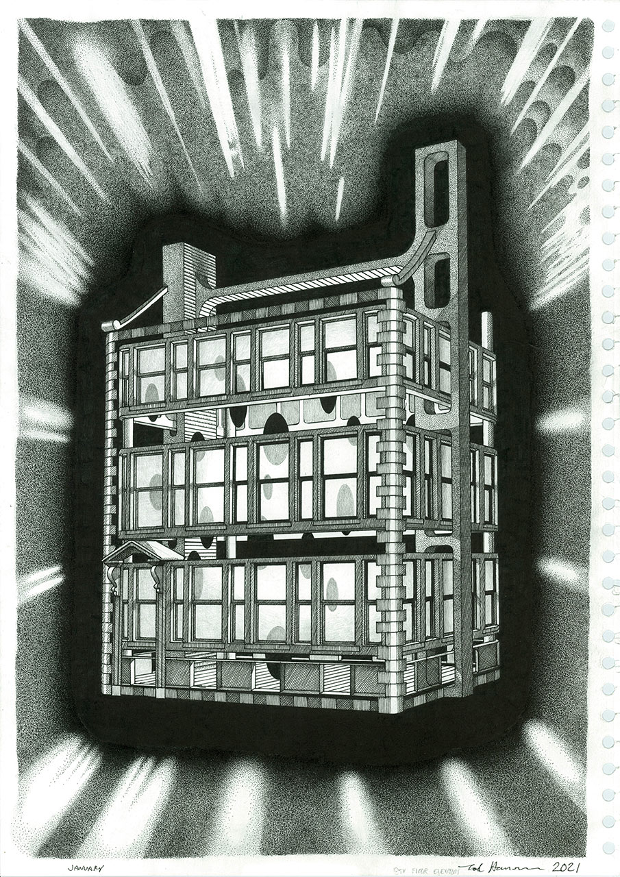 Drawings of Waxwing House – Tod Hanson